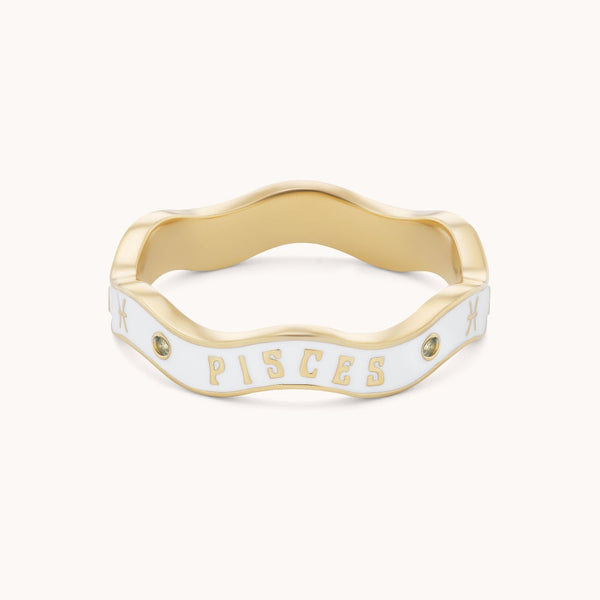 Pisces Zodiac Enamel Wave Band III | Over The Moon