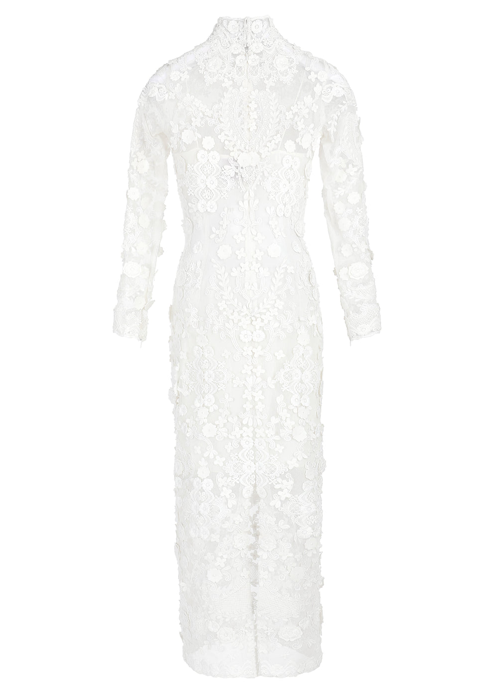 Embellished Floral Applique Column Dress | Over The Moon