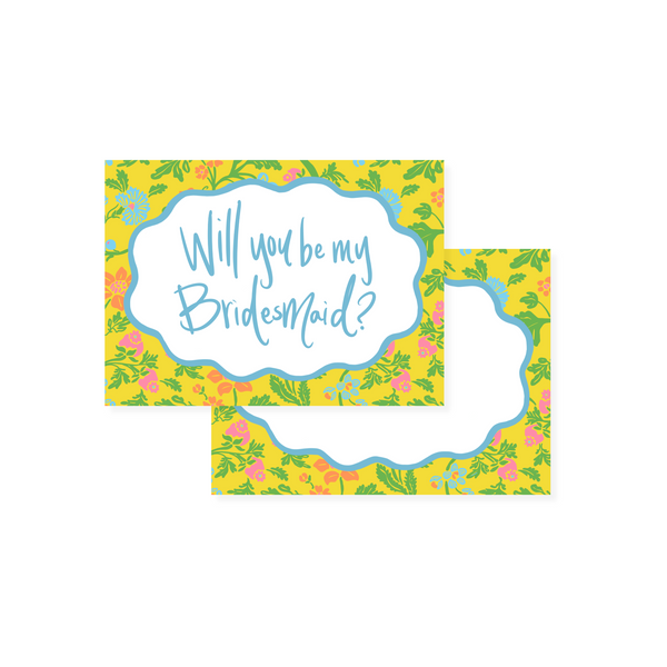 Sunny Chintz Bridesmaid Proposal Card Set | Over The Moon