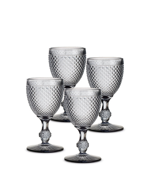 Bicos Water Goblets in Gray, Set of 4 | Over The Moon