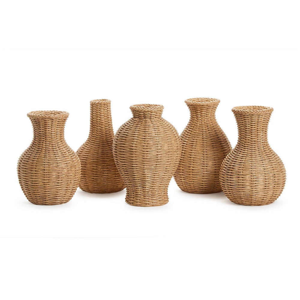 Natural Beauties Set of 5 Basket Weave Pattern Vase | Over The Moon