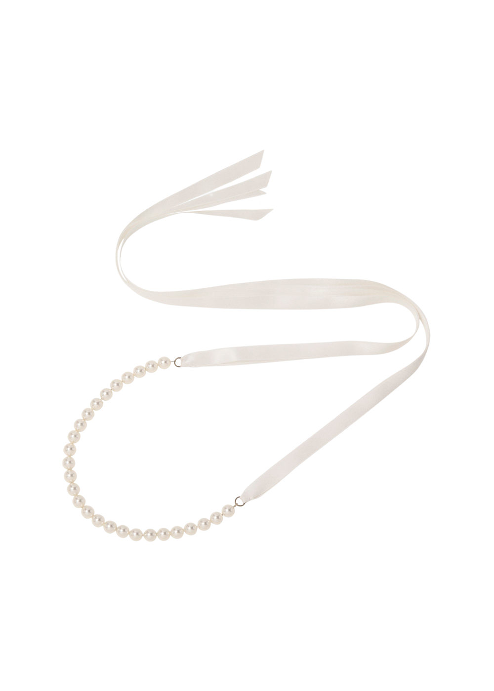 Pearl Ribbon Tie in Cream Pearl | Over The Moon