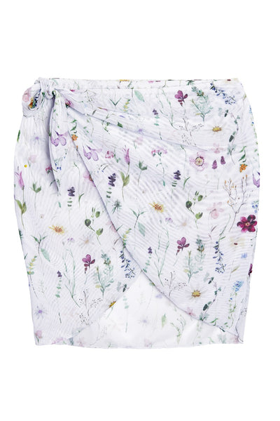 OTM Exclusive: Bridget Wrap Skirt in White Floral | Over The Moon