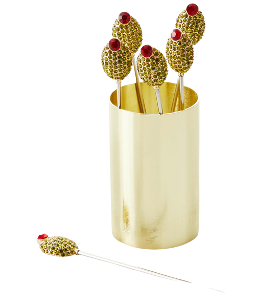 Olive Cocktail Picks with Gold Pot | Over The Moon
