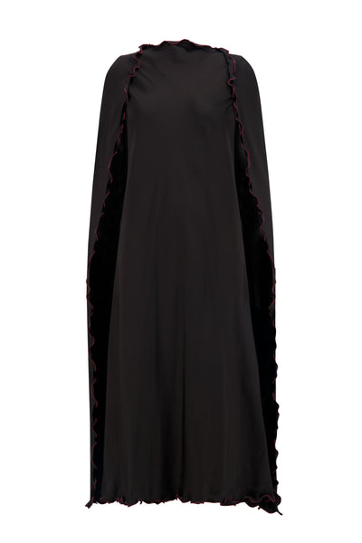 Cady Cape Dress with Scalloped Edge - Marina Moscone | Over The Moon