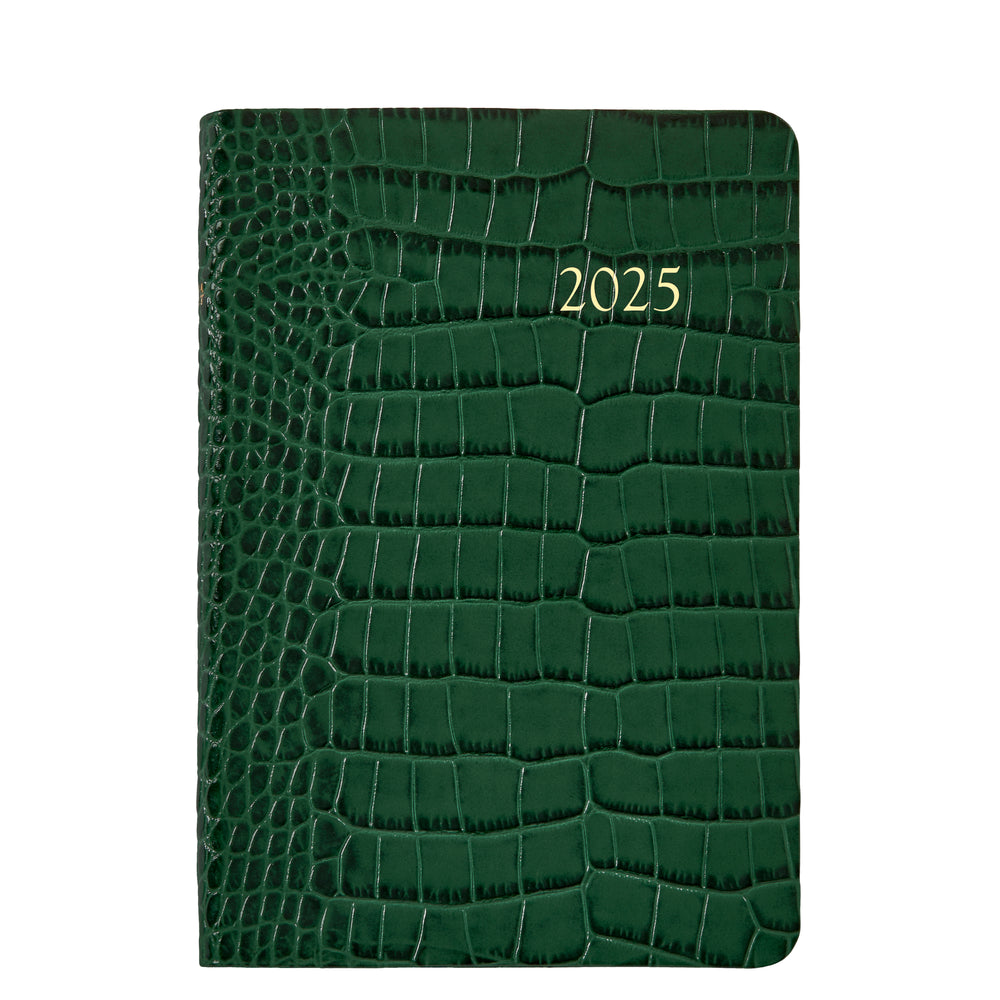 2025 Embossed Crocodile Leather Daily Journal | Over The Moon