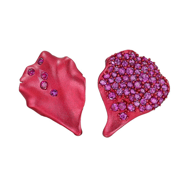 Ruby Petal Studs | Over The Moon