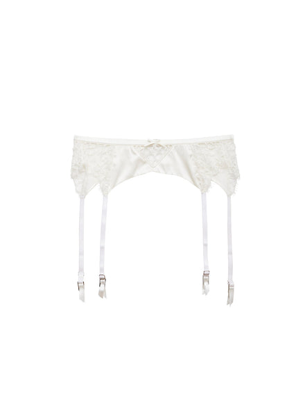 Ivory Daphne Lace Garter Belt | Fleur du Mal | Over The Moon