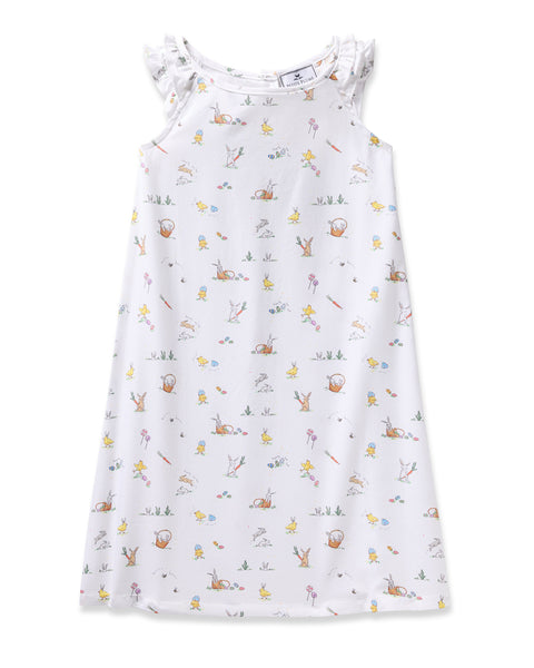 Girl’s Twill Amelie Nightgown in Easter Frolic | Over The Moon