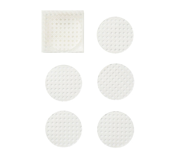 Reed Coasters in White, Set of 6 in a Caddy | Over The Moon