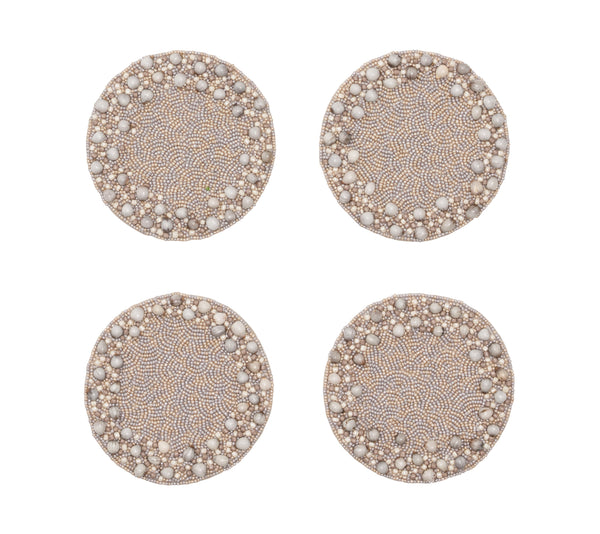 Zen Coasters in Gray & Taupe, Set of 4 in a Gift Bag | Over The Moon