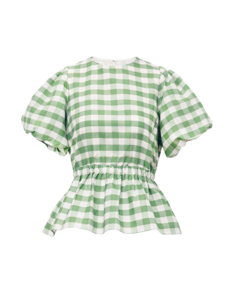 Chelsey Top in Meadow Green Multi | Over The Moon