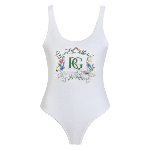 Custom Crest Embroidered One-Piece | Over The Moon