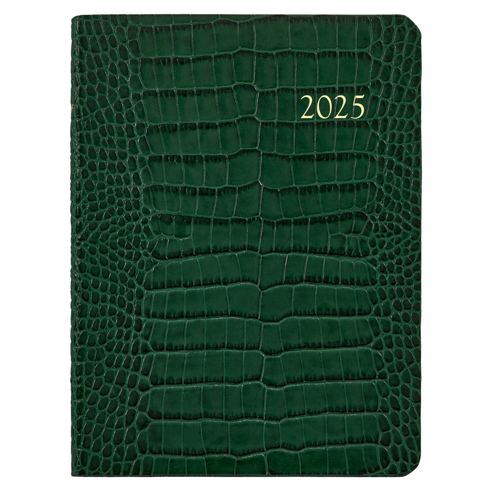 2025 Embossed Crocodile Leather Desk Diary | Over The Moon