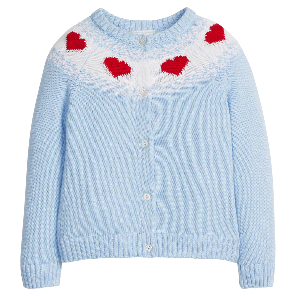 Fair Isle Cardigan in Heart | Over The Moon