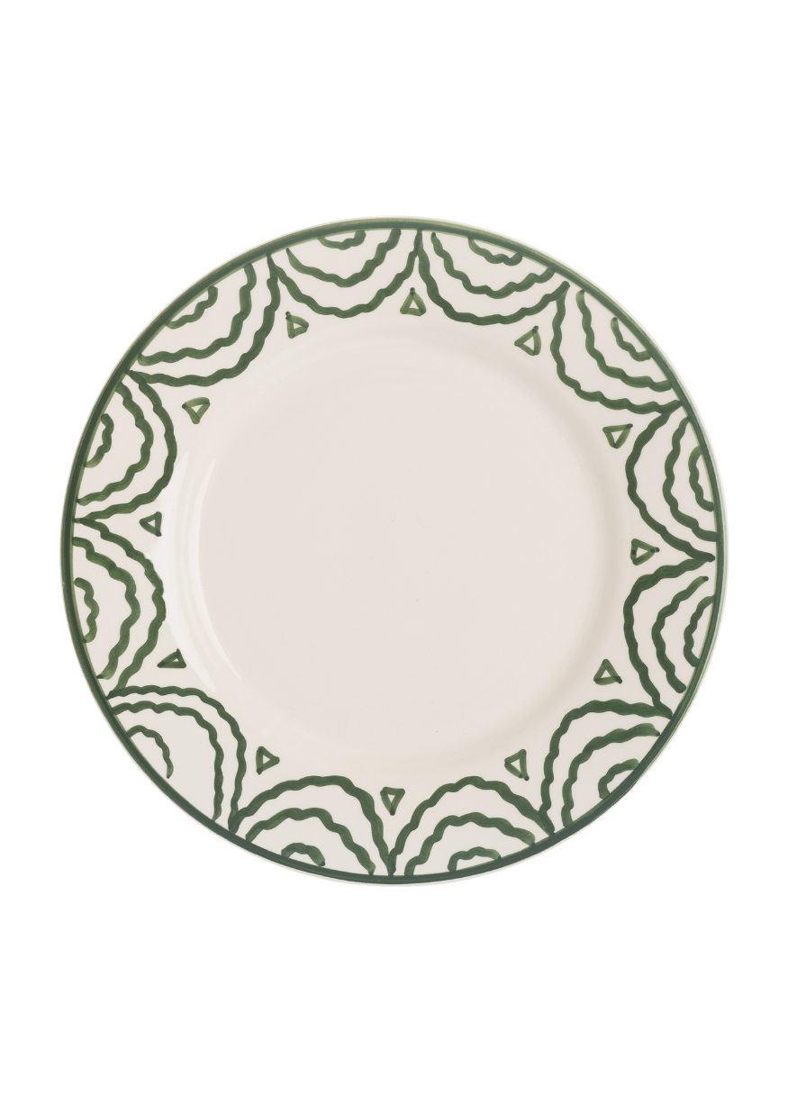 Late Afternoon Green Tabla Dinner Plate | Hand-painted Dinnerware Sets ...