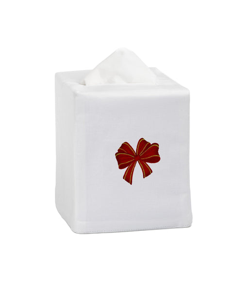 Holiday Red Bow Tissue Box Cover | Over The Moon