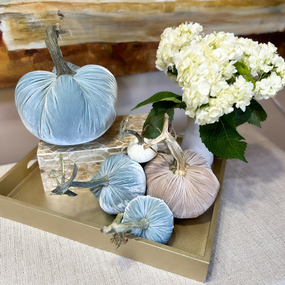 Hot Skwash | Silk Velvet Pumpkins - Seafoam 5 Piece Set | Over The Moon