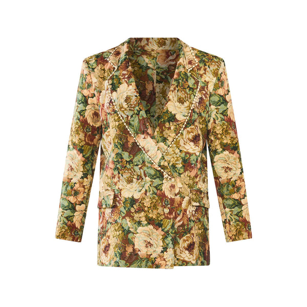 Meredith Blazer in Flora Floral Jacquard | Over The Moon