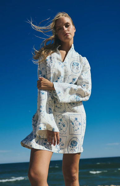 Emma Tunic in Delft Tile | Over The Moon