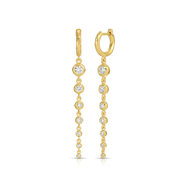 Charmed Micro Gabby Hoops with Tiered Diamond Nesting Gem Drops | Over ...