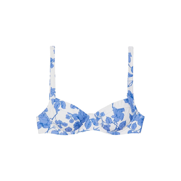 OTM Exclusive: Grace Top in White Blue Floral | Over The Moon