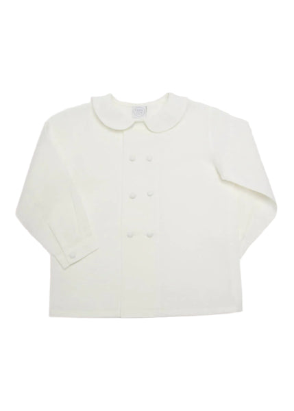 White Double-Breasted Peter Pan Collar Shirt ‚Äì Pepa London | Over The ...