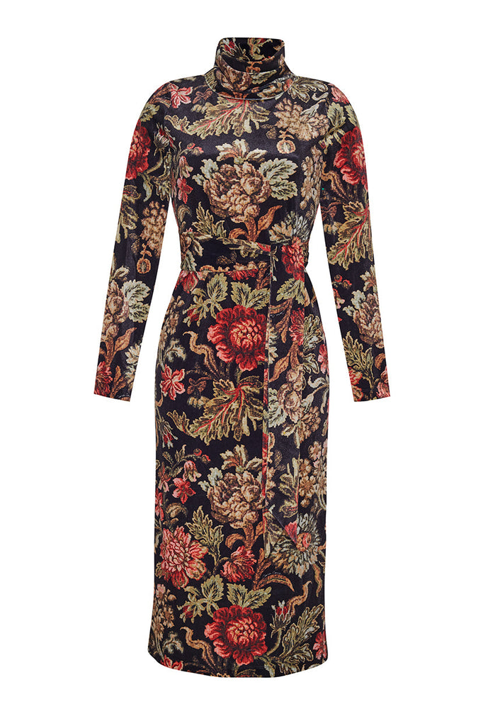 Piper Dress in Black Flora Castle | Over The Moon