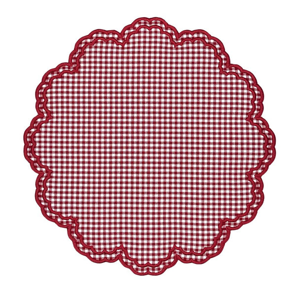 Bettina Placemat in Red Gingham, Set of 4 | Over The Moon