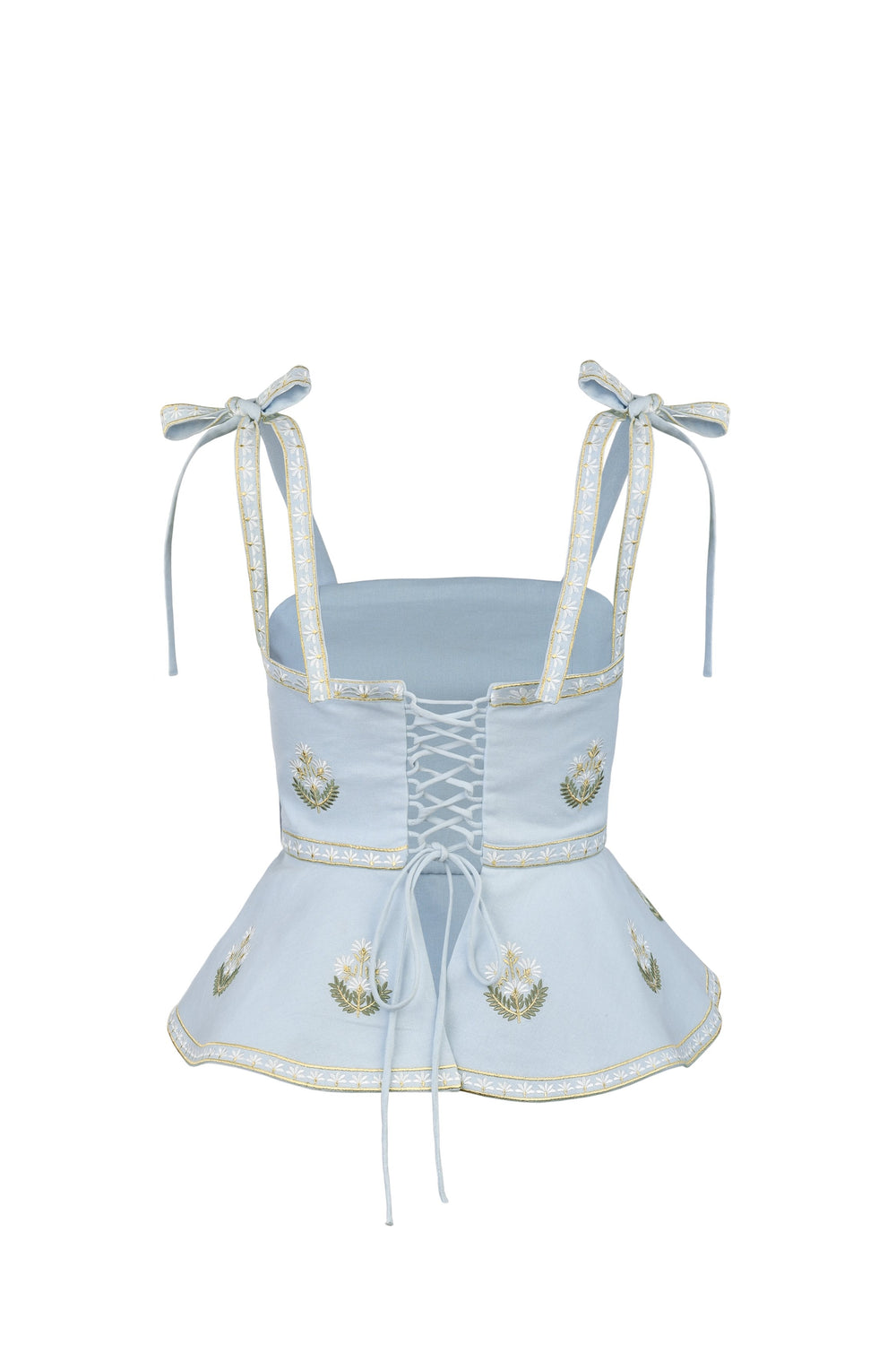 OTM Exclusive: Mina Top in Baby Blue & Ivory | Over The Moon