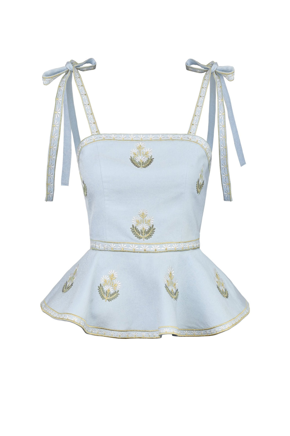 OTM Exclusive: Mina Top in Baby Blue & Ivory | Over The Moon