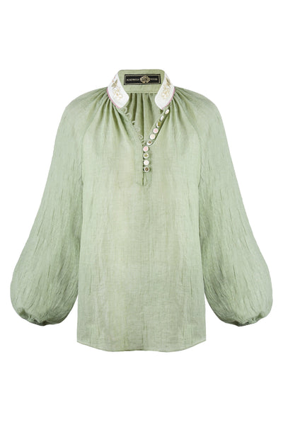 Ivy Blouse in Light Green | Over The Moon