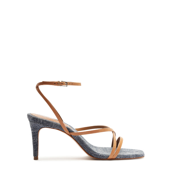 Bari Mid Atanado Leather Sandal in Caramel | Over The Moon