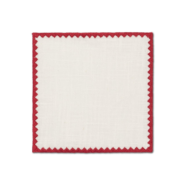Ziggy Cocktail Napkin in Ruby Red, Set of 2 | Over The Moon