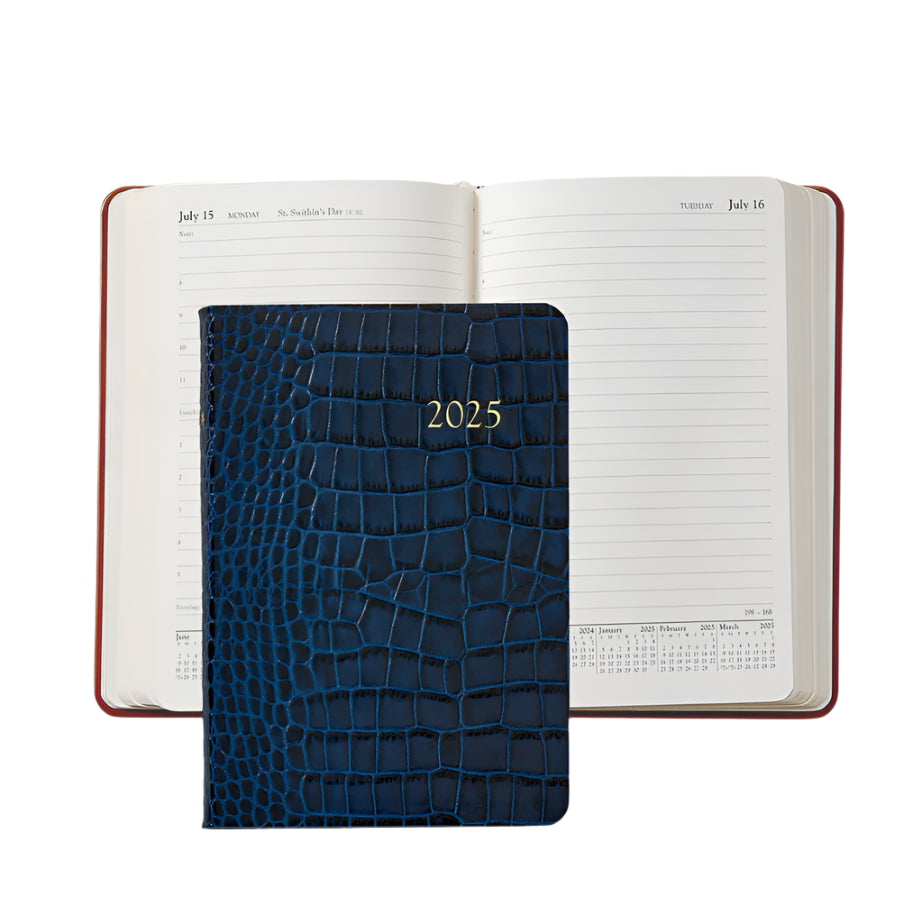 2025 Embossed Crocodile Leather Daily Journal | Over The Moon