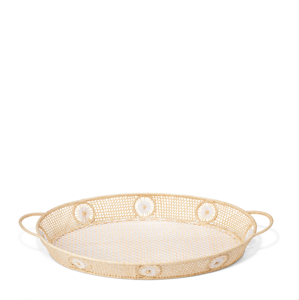 Raffia Round Tray | Over The Moon