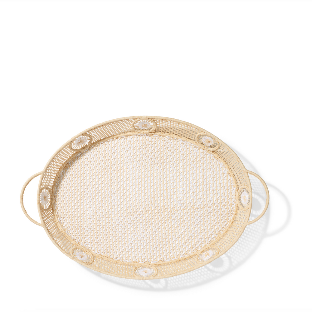 Raffia Round Tray | Over The Moon
