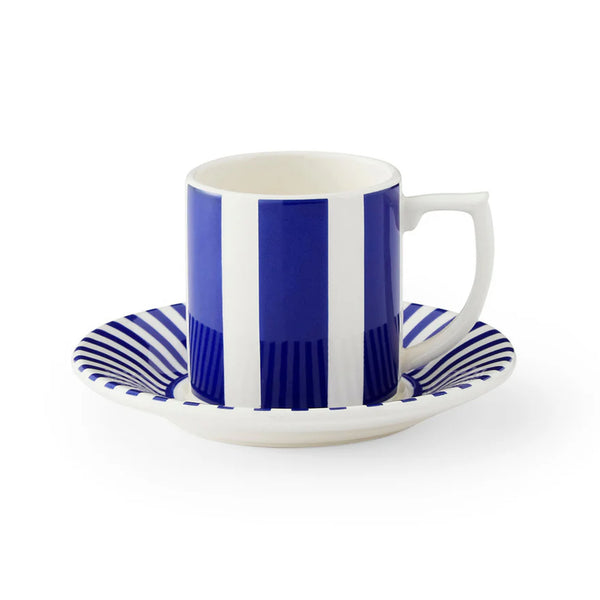 Steccato Bold Espresso Cup and Saucers, Set of 4 | Over The Moon