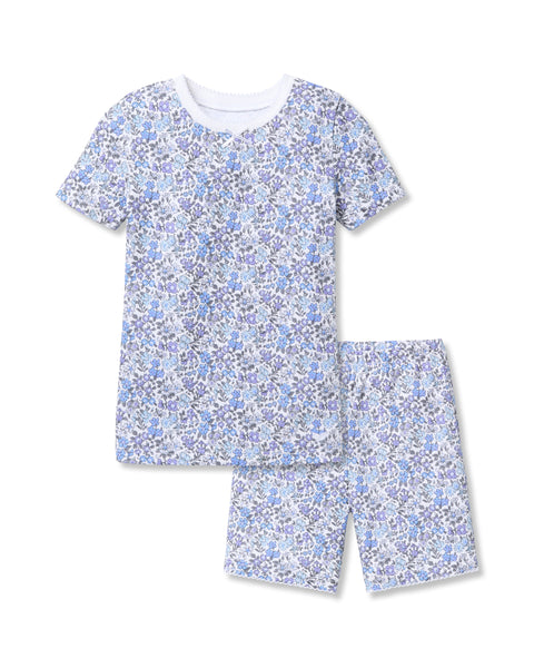 Kid’s Pima Snug Fit Short Set in Fleur d'Azur | Over The Moon