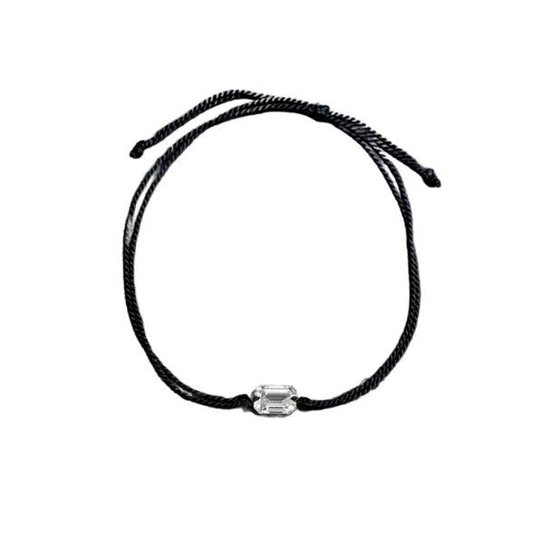 1 Carat Emerald Cut Diamond Thread Bracelet | Over The Moon