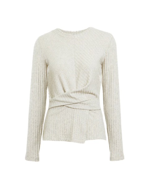 Long Sleeve Kelsey Top in Oatmeal | Over The Moon