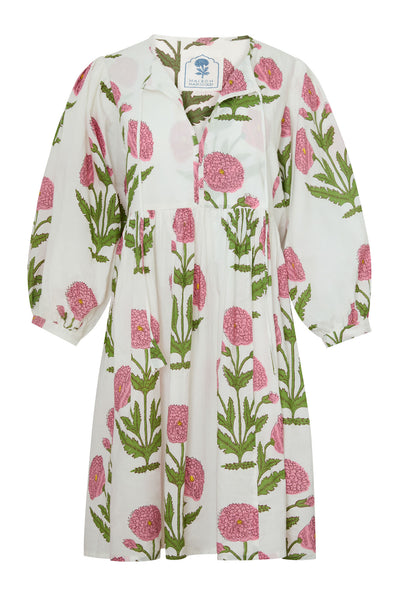 Taj Mini Dress in Pink Flower | Over The Moon