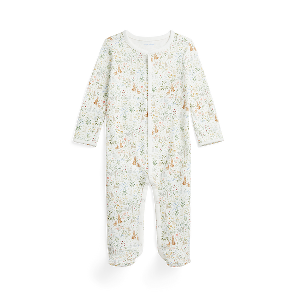 RL Baby x Riley Sheehey Cotton Coverall in Bunny Meadow | Over The Moon