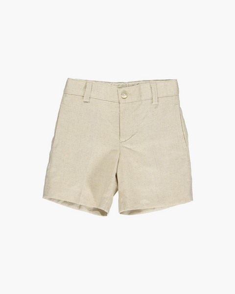 Louis Short in Natural - 100% Linen for Boys | Amaia London | Over The Moon