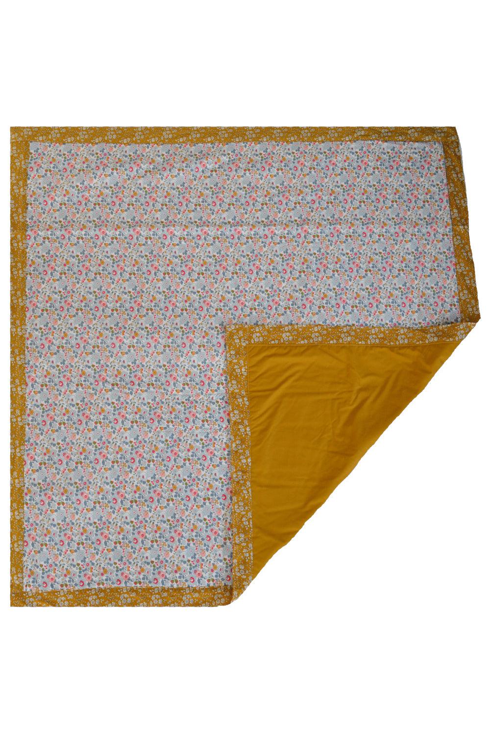 Coco and Wolf Picnic Blanket Liberty Fabric BETSY GREY & CAPEL MUSTARD ...
