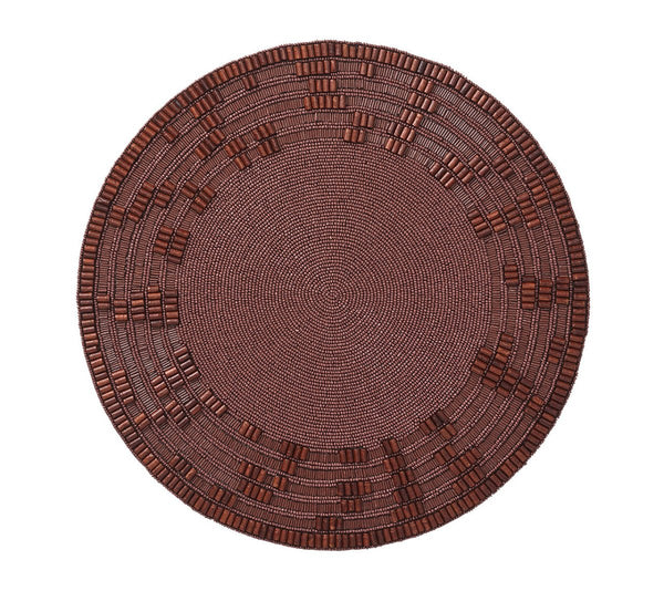 Wood Matrix Placemat in Brown, Set of 2 | Over The Moon