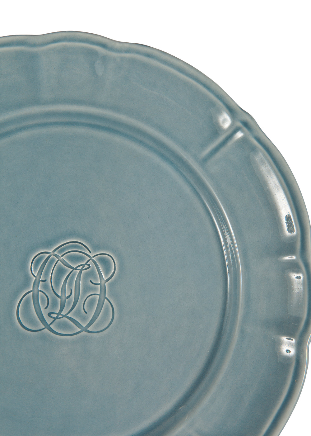 Bespoke Milano Plate with Punched Interlaced Monogram, Set of 12 | Over ...