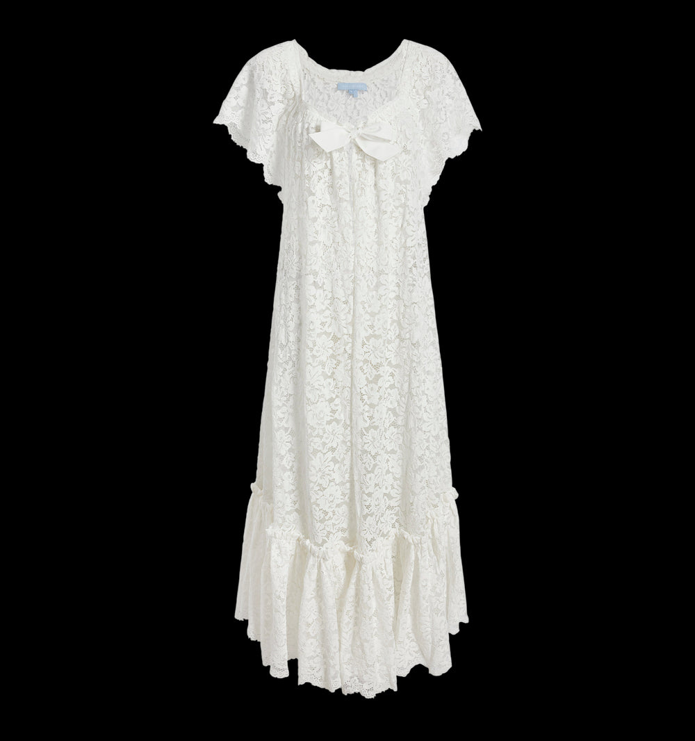 The Coco Duster in White Lace | Over The Moon