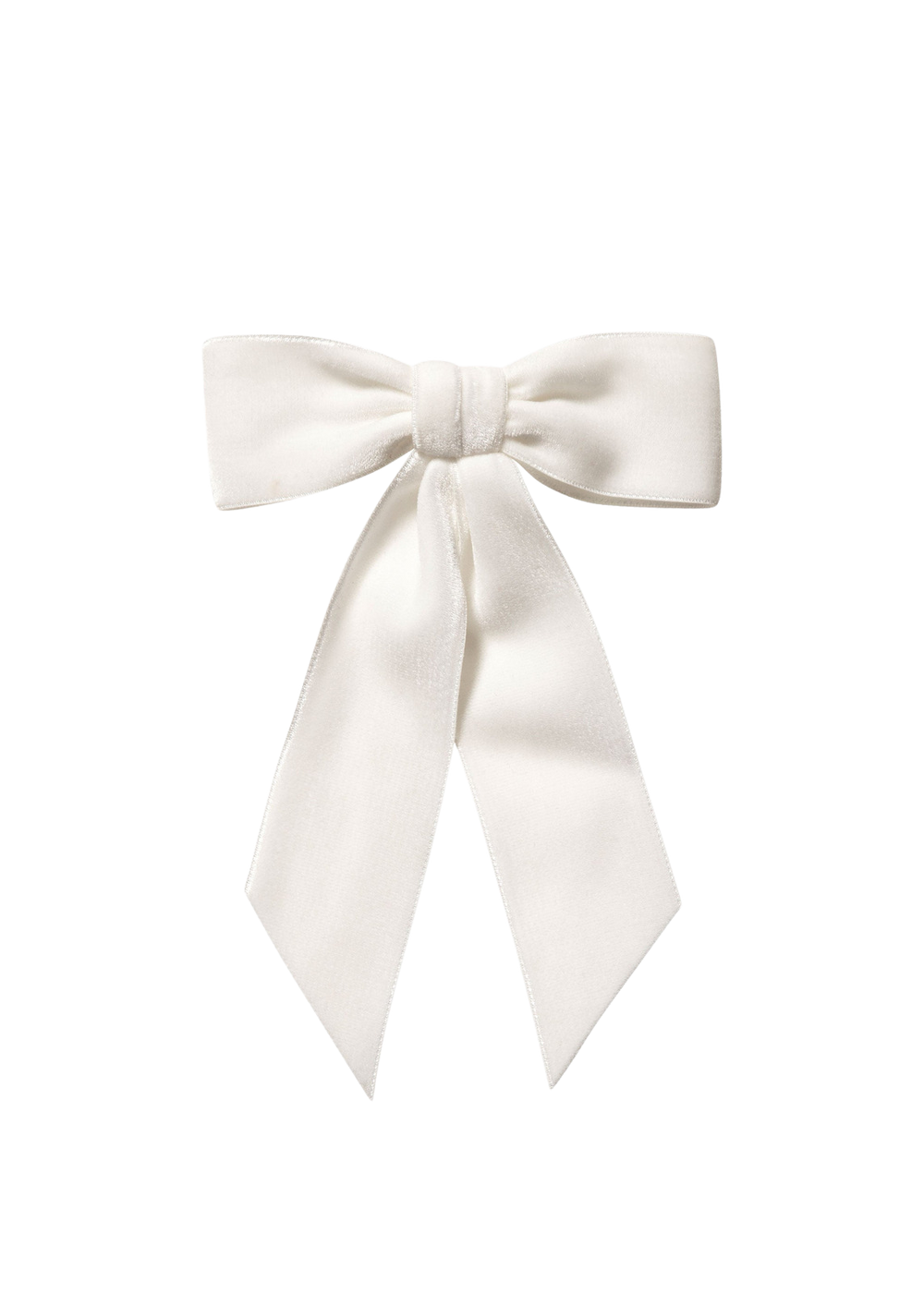 Wide Velvet Bow Barrette in Cream | Over The Moon