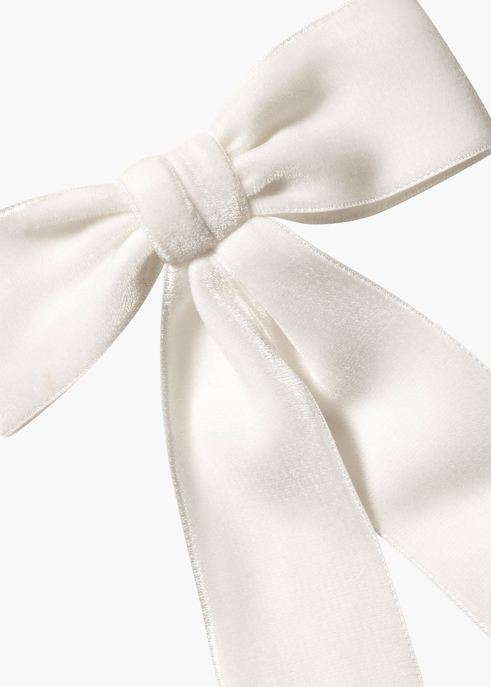 Wide Velvet Bow Barrette in Cream | Over The Moon